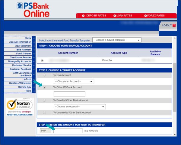 Give Through Bank Transfer / Direct Bank Deposit: PSBank Website ...