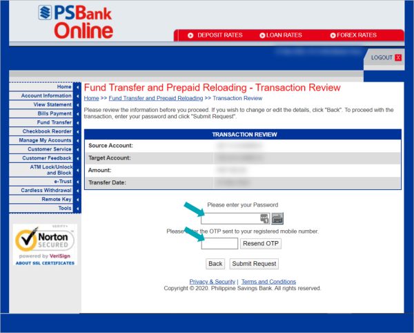 Give Through Bank Transfer / Direct Bank Deposit: PSBank Website ...